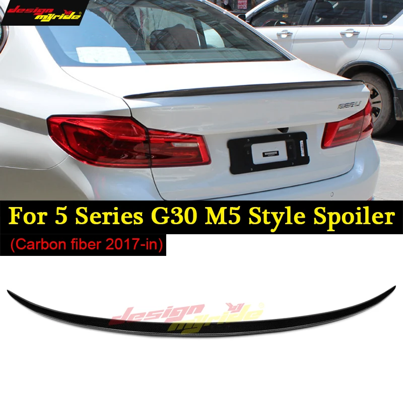 For BMW 5 Seires G30 G31 Carbon Fiber Rear Trunk Spoiler Wing Boot Lip ...