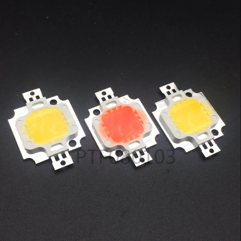 10pcs 10w Led Warm/cool White Red Smd Chip 120 Degree Cob Dc 9-12v For ...