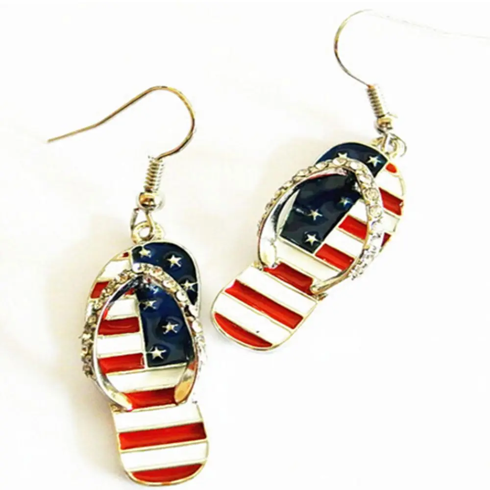 American Flag 1 Pair Fashion Style Ear Hook Jewelry Women National ...