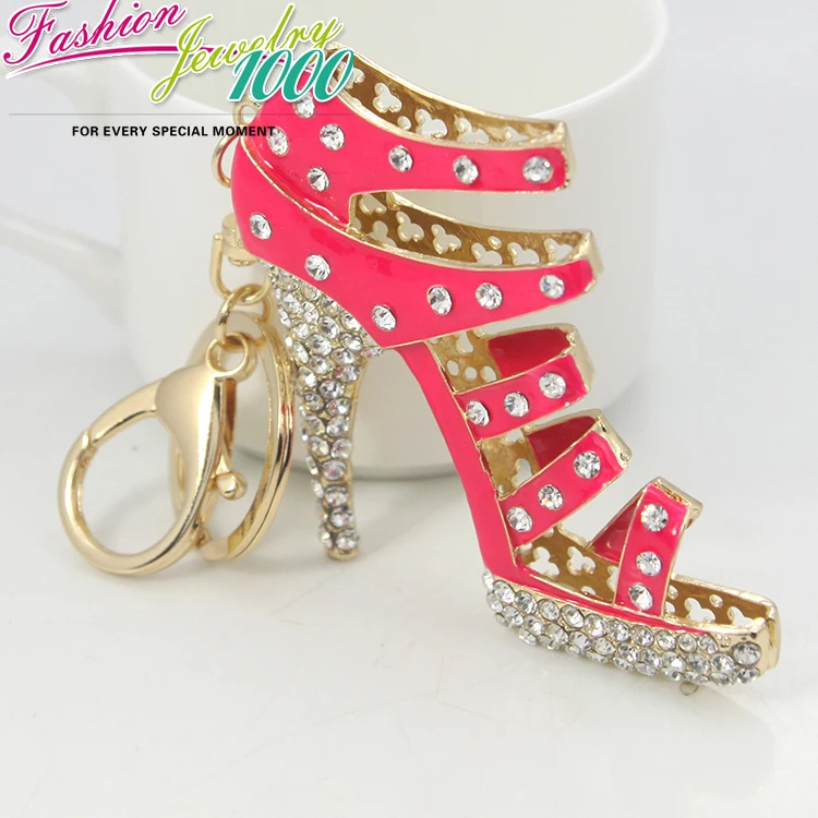 Big Crystal Red High Heel Keychain Keyring Fashion Rhinestone Shoe ...