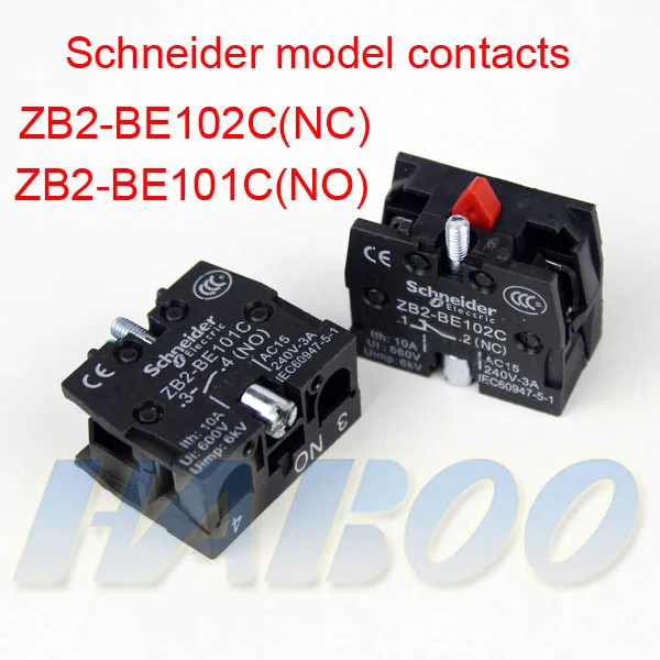 10PCS /packing ZB2 BE102C(NC),ZB2 BE101C(NO) Schneider model contacts ...