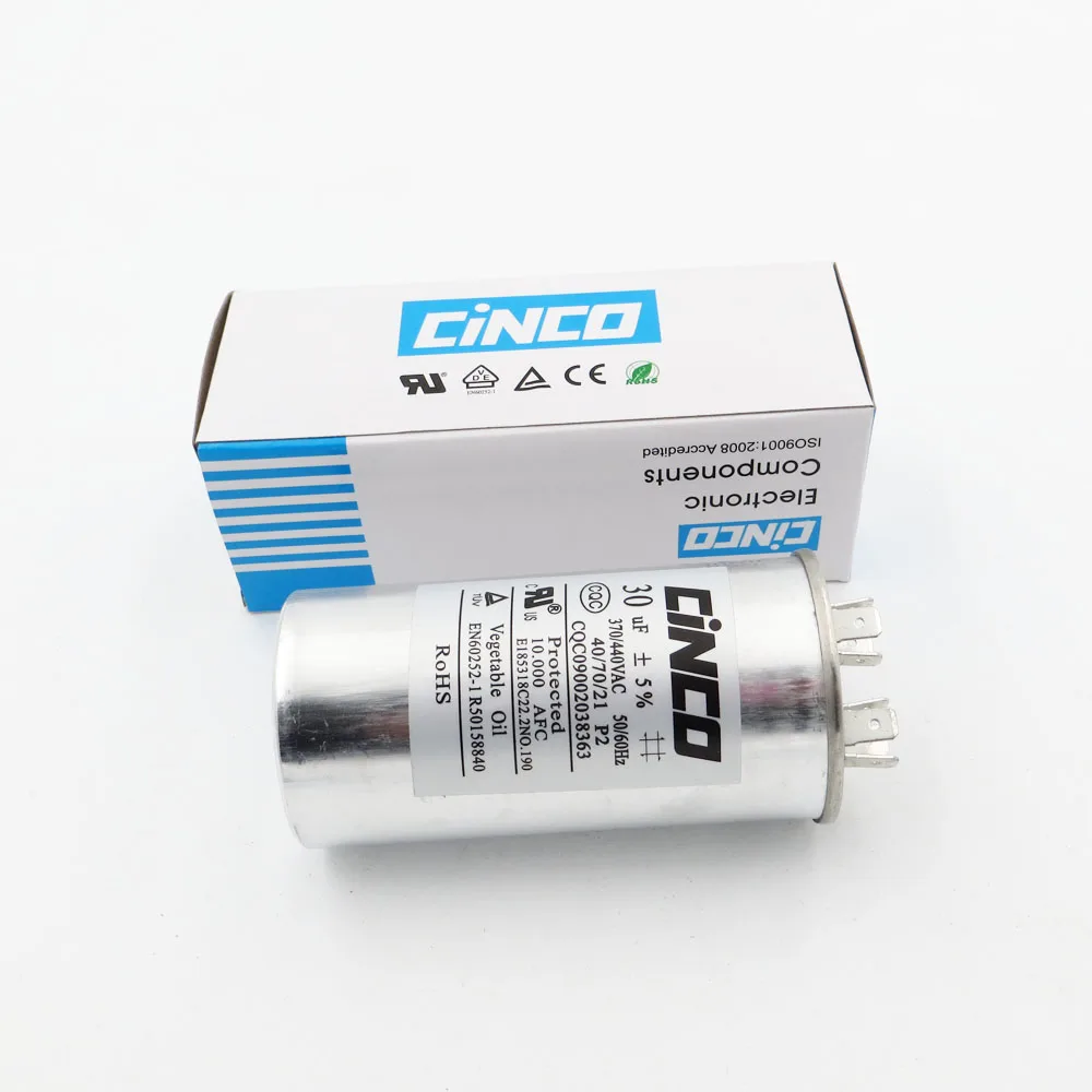 Motor Run Capacitor 30mfd 370V VAC Volt 30uf Round tillescenter Passive ...