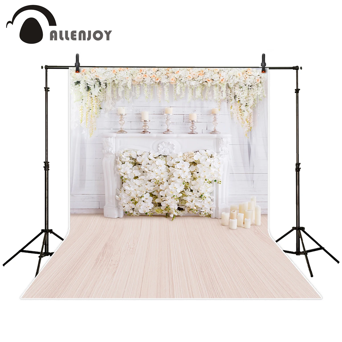 Allenjoy Photography Backdrop Wedding Pure Flower Love Sweet Candle ...
