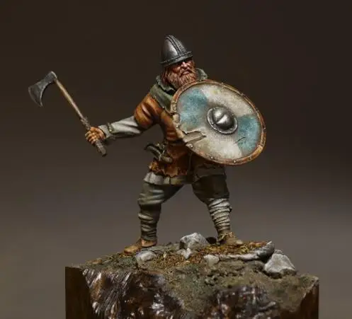 New Unassembled 1/24 75mm Viking With Shield Resin Kit Diy Toys ...
