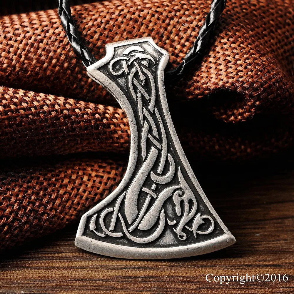 10pcs Amulet Pendant Necklace Legendary Viking Axe Pendant Necklace ...