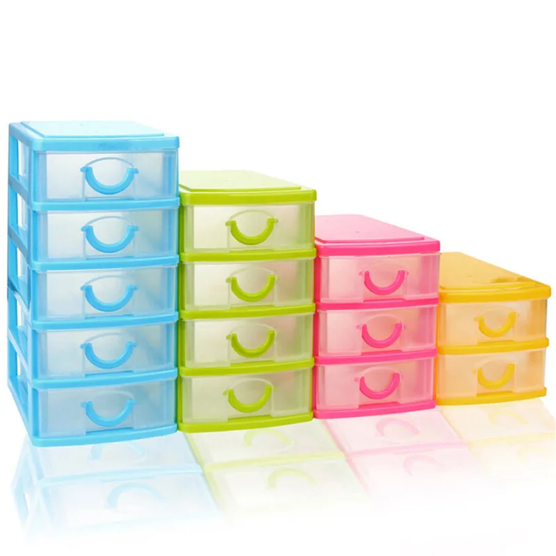 1 5 Layer Mini Desktop Drawer Clear Plastic Durable Sundries Case Small