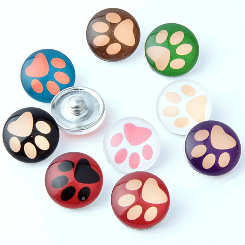 10pcs-lot-Mix-Kawaii-Dog-Paw-Pattern-Snap-Button-For-Snaps-Jewelry-18mm ...