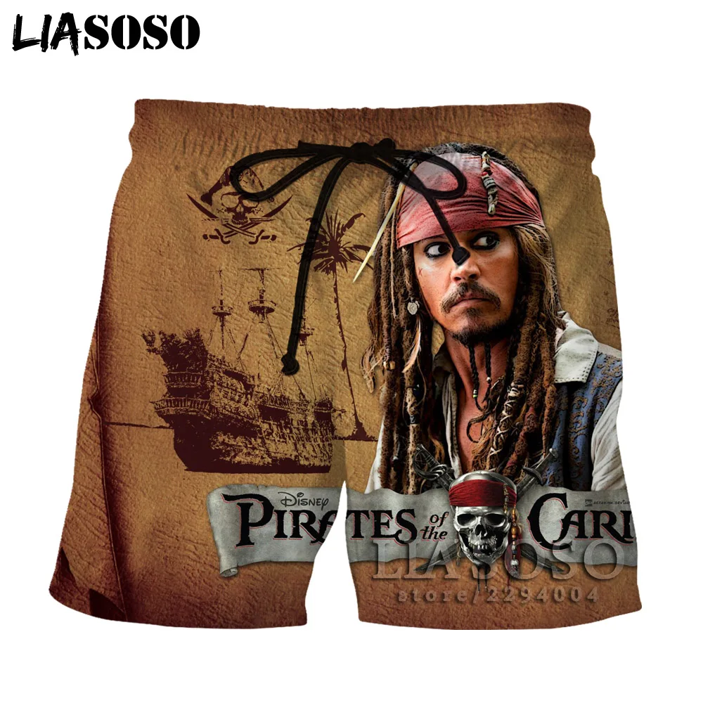 Liasoso Pirates Of The Caribbean Shorts Men Women Shorts Jack Sparrow ...
