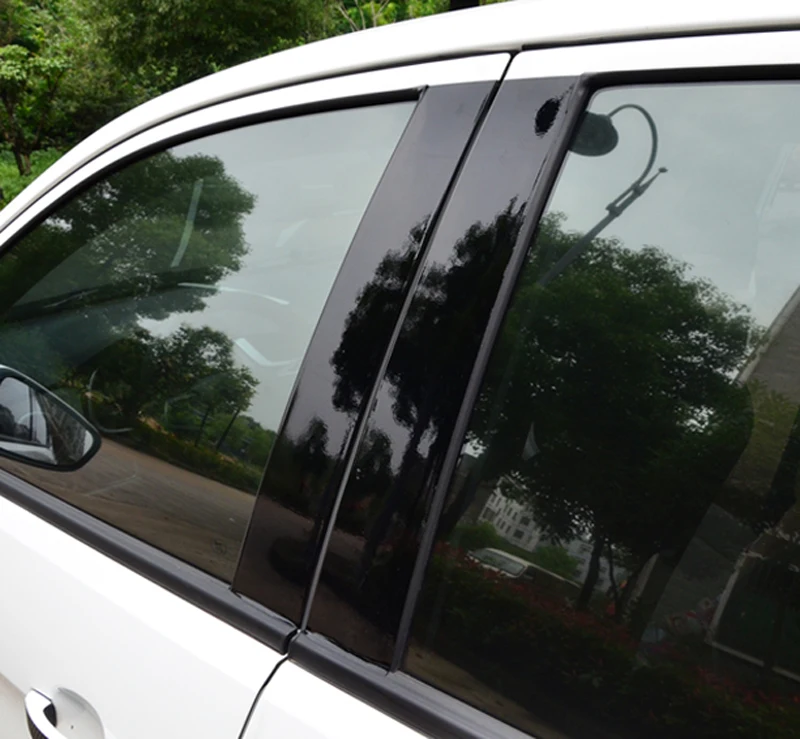 4pcs for Chevrolet sail 2010 2014 B column stickers carbon fibre ...