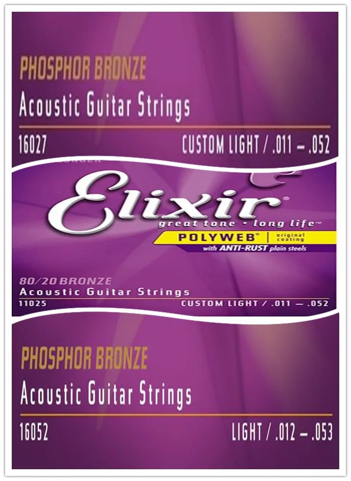 Elixir guitar string 16027 16052 11025 11002 11027 11052 Acoustic ...