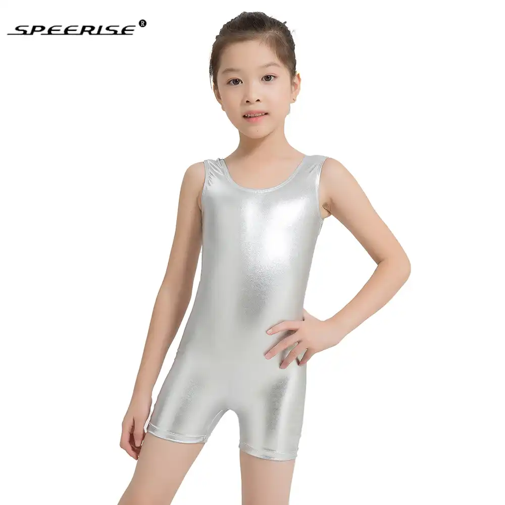SPEERISE Girls Silver Ballet Dance Leotards Children Lycra Spandex Boys ...