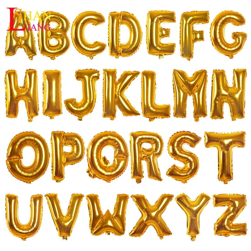 40inches A Z Foil Letter Balloon Golden Big Alphabet Balloon Birthday ...