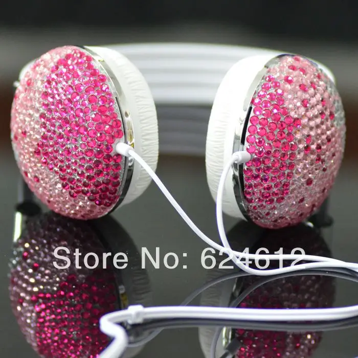 Pink Beats Headphones With Rhinestones