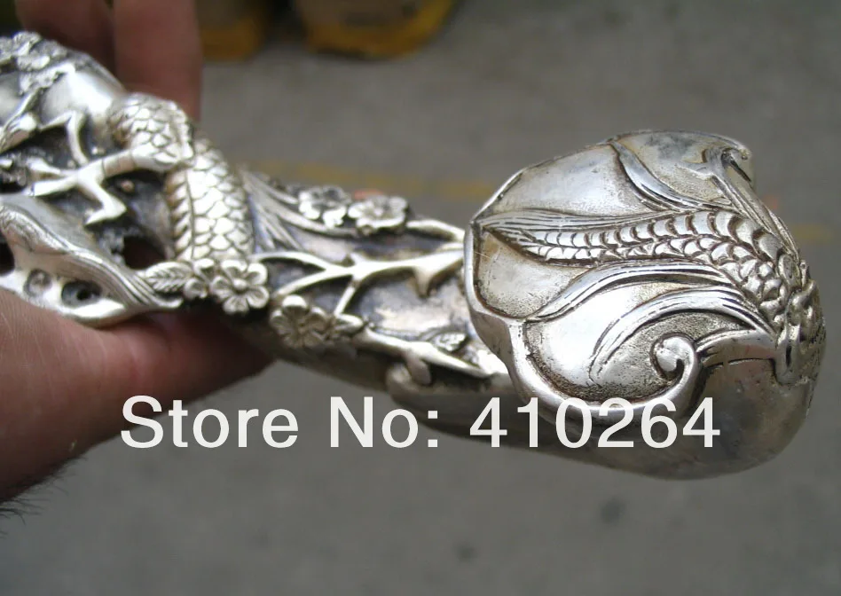 Chinese silver dragon RUYI good luck tool Statues - buy at the price of ...