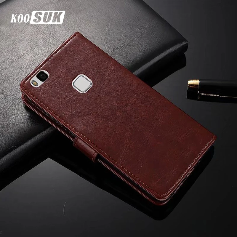 KOOSUK Leather Caps Cover For Huawei P10 Lite Case Original Flip Wallet ...