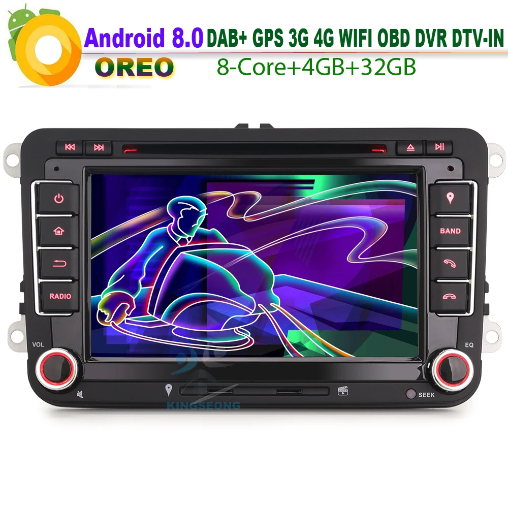 7" Android 8.0 DAB+Sat Nav CD WiFi 3G RDS BT DVD Bluetooth Autoradio ...