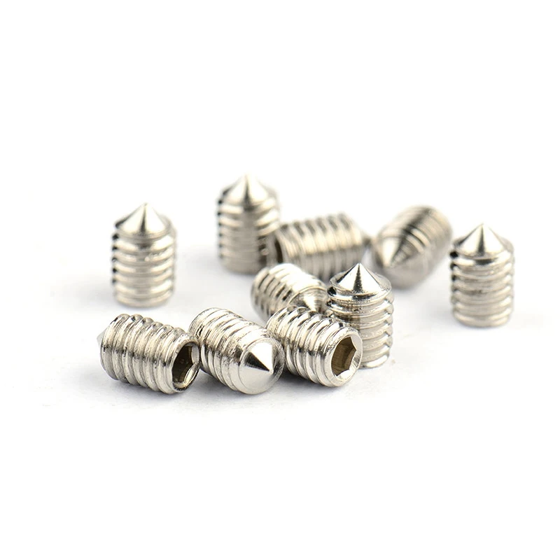 50PCS M4 304 Stainless Steel Metric Thread Cone Point Hex Socket Set ...