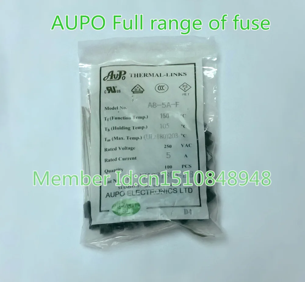100PCS A 5A F A8 5A F 5A 150degrees 250V AUPO 150 degrees square ...