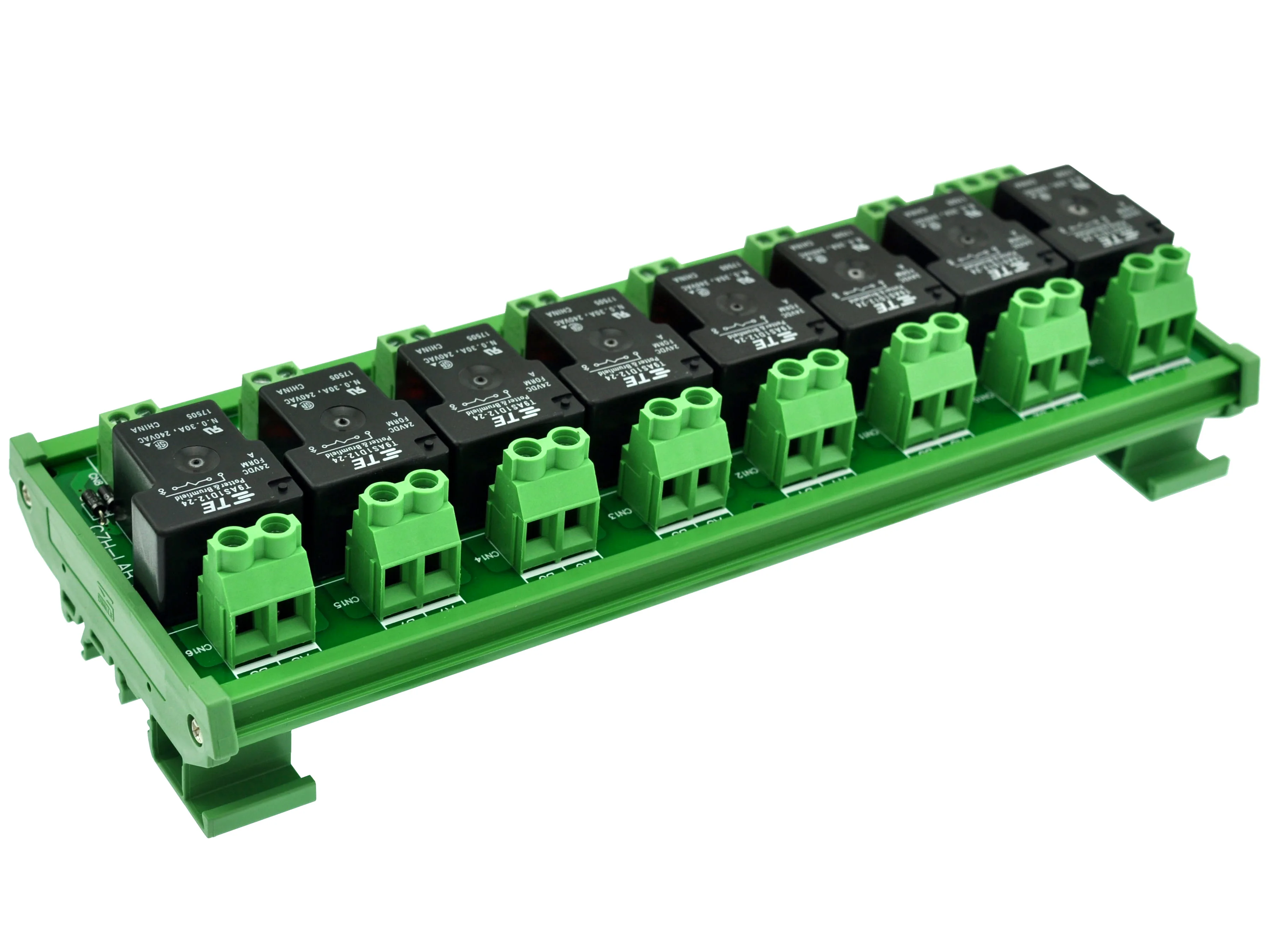 CZH-Labs DIN Rail Mount 24V Passive 8 SPST-NO 30Amp Power Relay Module ...