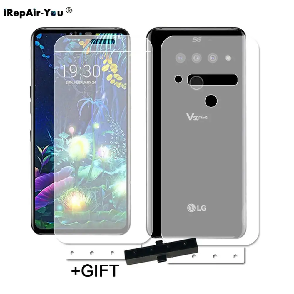 2pcs Front+back Soft Tpu Hydrogel Film For Lg V50 Thinq Full Cover Screen Protector For Lg G8 ...