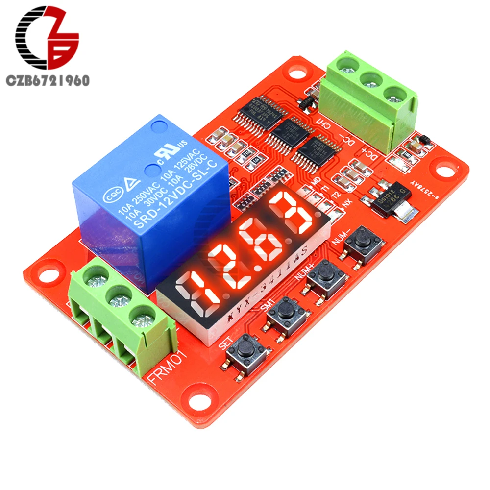 Dc 12v Time Relay Self Lock Led Digital Time Delay Relay Plc Cycle Timer Relay Control Switch