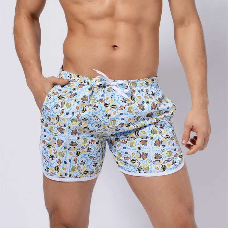 Sommer Männer Beachshorts Schwimmen Briefs Sexy Bademode Mode Druck ...