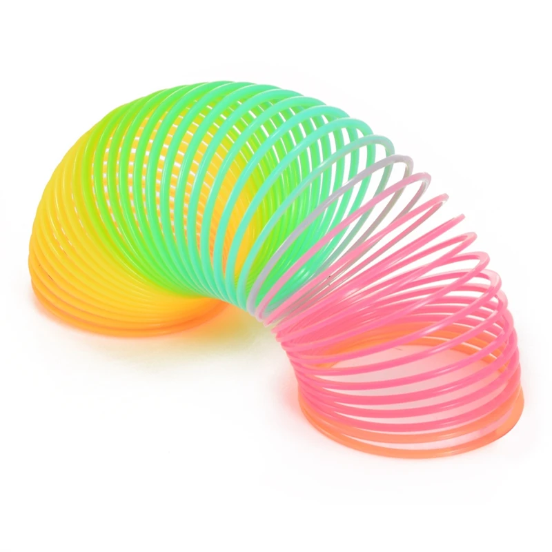 1pc 5*5cm Colorful Rainbow Magic Spring Kids Classic Toys Slinky Bouncy ...