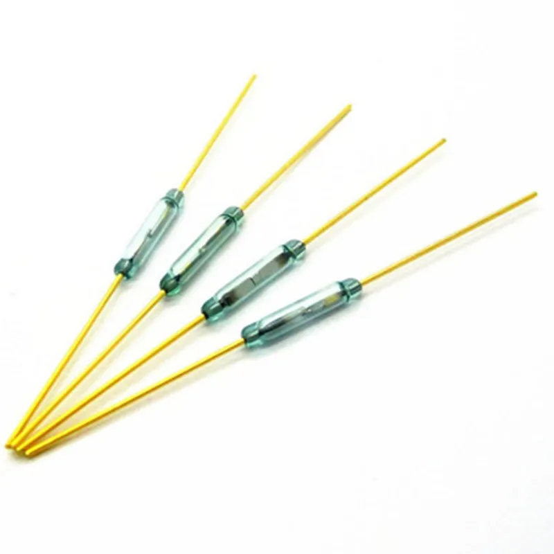 10pcs Reed Switch 1.8*10mm Magnetic Control Switch Green Glass Reed ...
