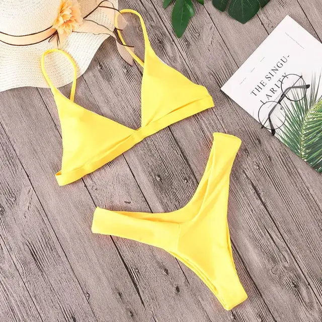 Buy Minimalism Le 2019 Solid Bikini Sets Womens