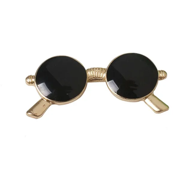 2017 Fashion Metal Enamel Black Glasses Badge Personality Sunglasses