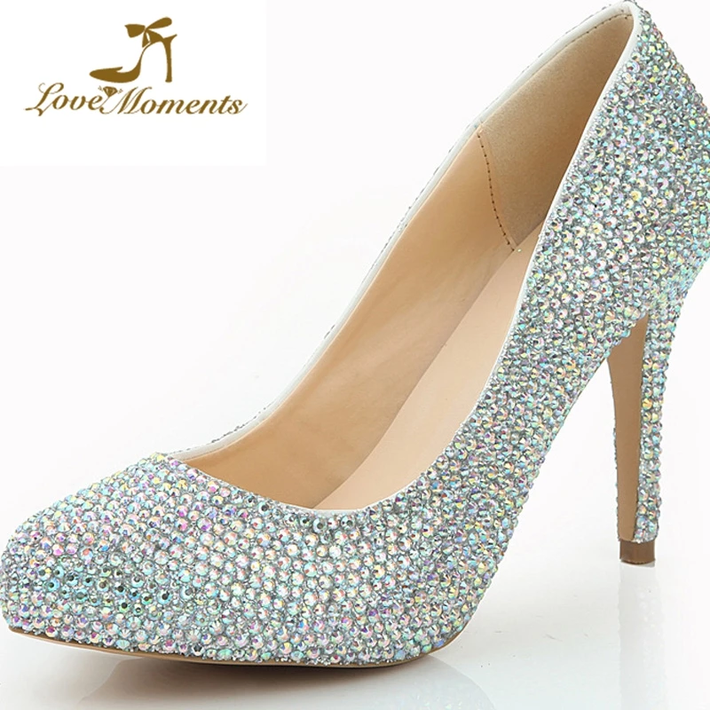 Dazzling Rhinestone Wedding Formal Dress Shoes Nightclub Banquet Lady ...