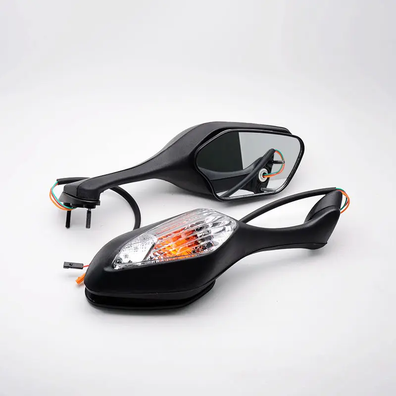 Black Abs Motorcycle Mirror Led Turn Light Motor Rear View Mirror