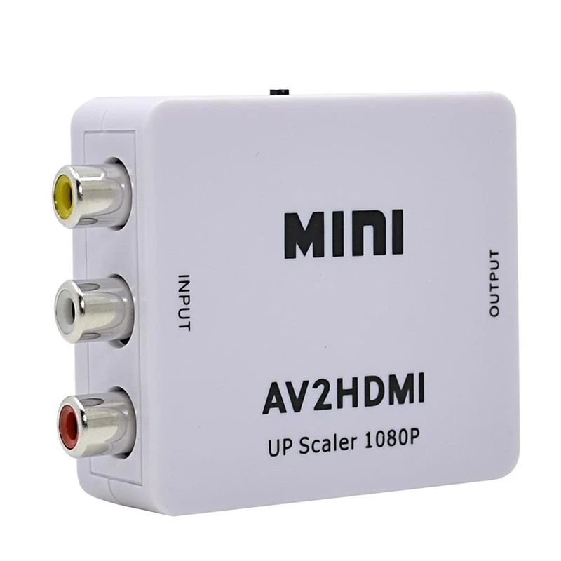 Mini RCA AV CVBS To HDMI Converter Adapter White Composite AV2HDMI ...