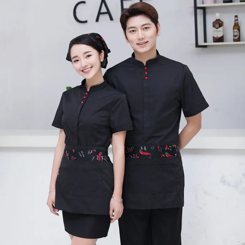 Short Sleeve Restaurant Waiter Uniform Bakery Work Service Wear Hotel ...