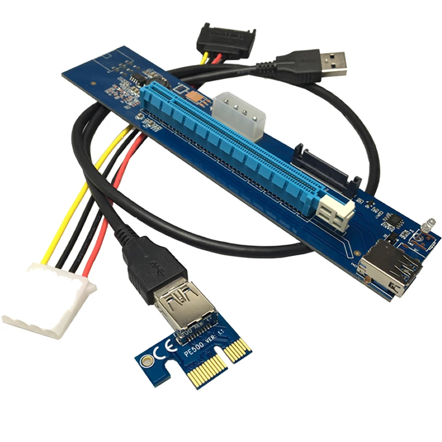 6pcs/lot 60CM PCI Express PCI E 1X to 16X Riser Card Extender PCIE ...