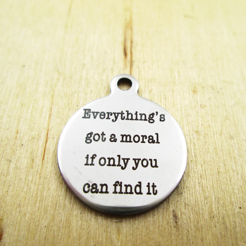 10ชิ้น/ล็อต Everything 'S Got A Moral ถ้าคุณสามารถค้นหาสแตนเลส Charms ...