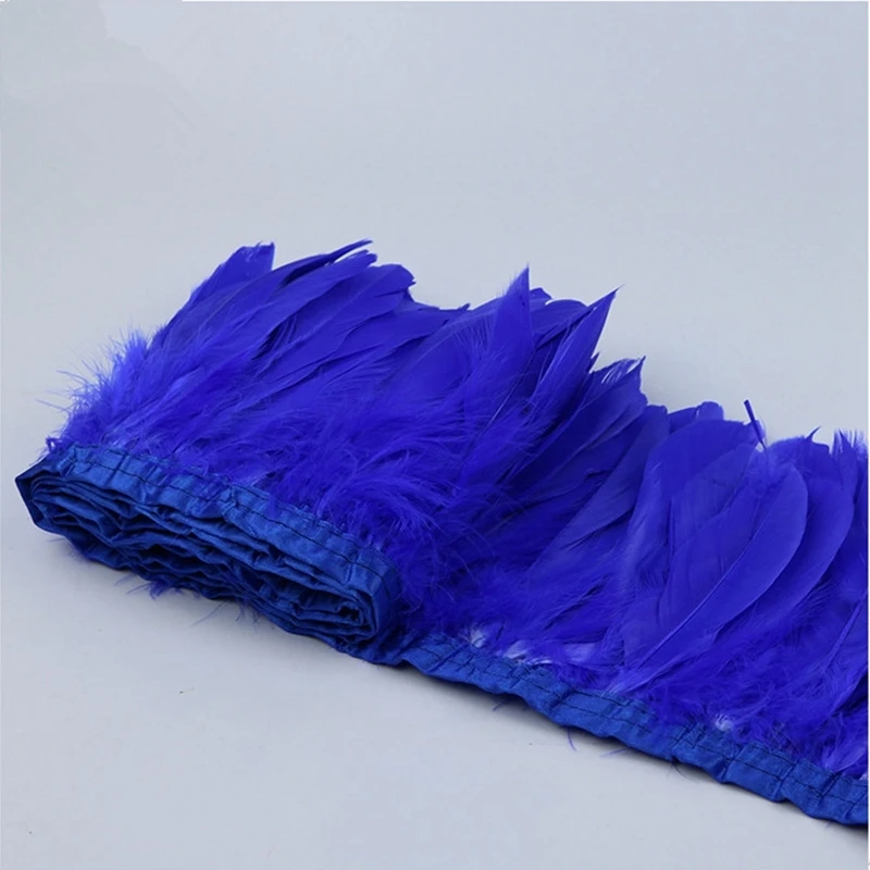 Plume de déco,Bandes en plumes d'oie teintées pour robe, rubans de ...