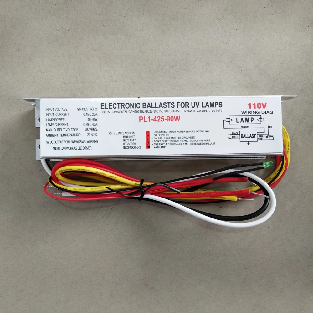 PL1-425-90W 110V Germicidal Lamp Electronic Ballasts UV Ballast for UV Lamps G36T5L GPH436T5L ...