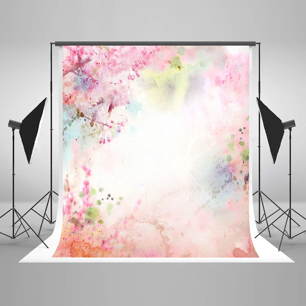 Vinylbds Chinese Bokeh Painting Flower Photography Backdrop Watercolour ...
