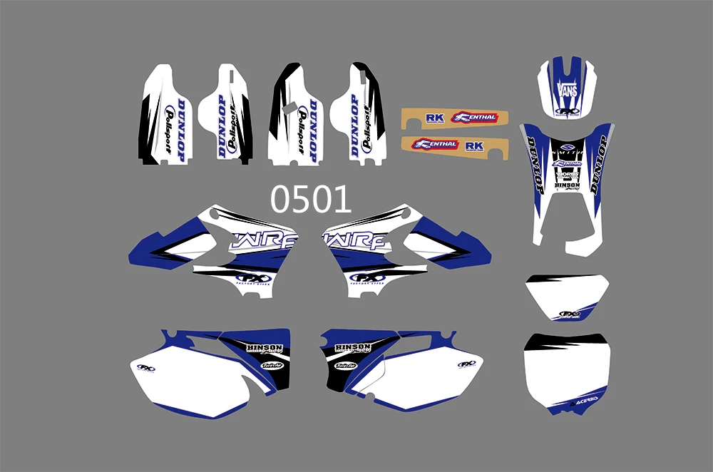 5 STYLES TEAM GRAPHICS BACKGROUNDS DECALS STICKERS FOR YAMAHA WR250F ...