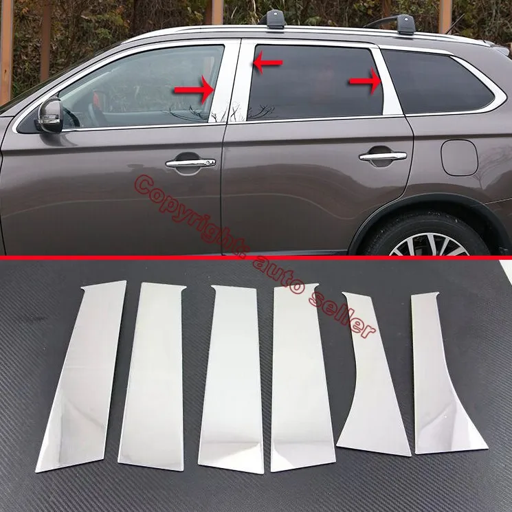 Stainless Steel Pillar Post Trim For Mitsubishi Outlander 2016 2017 ...