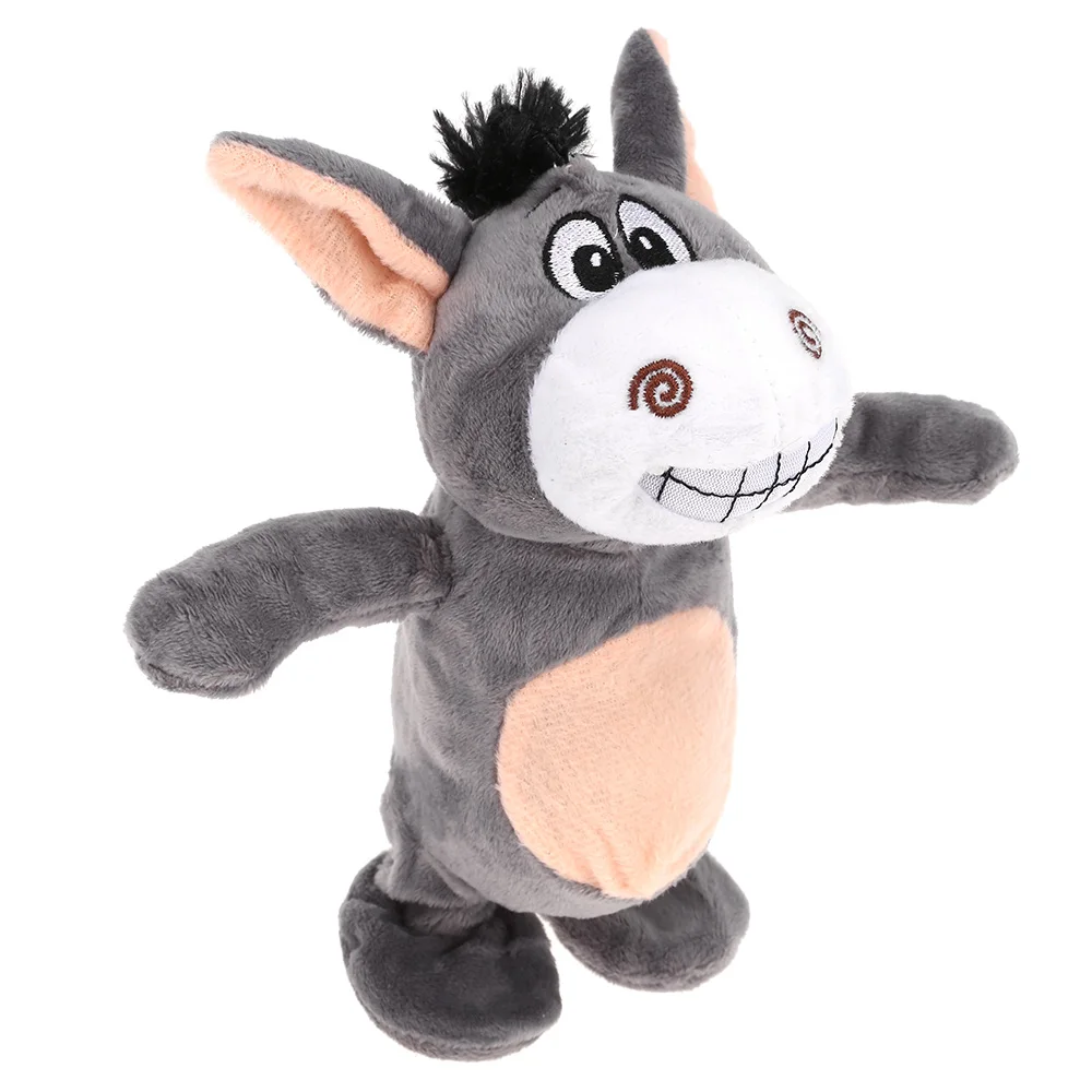 Electronic Talking Donkey Cows Plush Toy Cute Speak Music and Walk ...