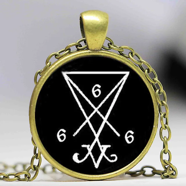 sigil satanic pendant necklace ritual altar satan 666 satanism lucifer ...