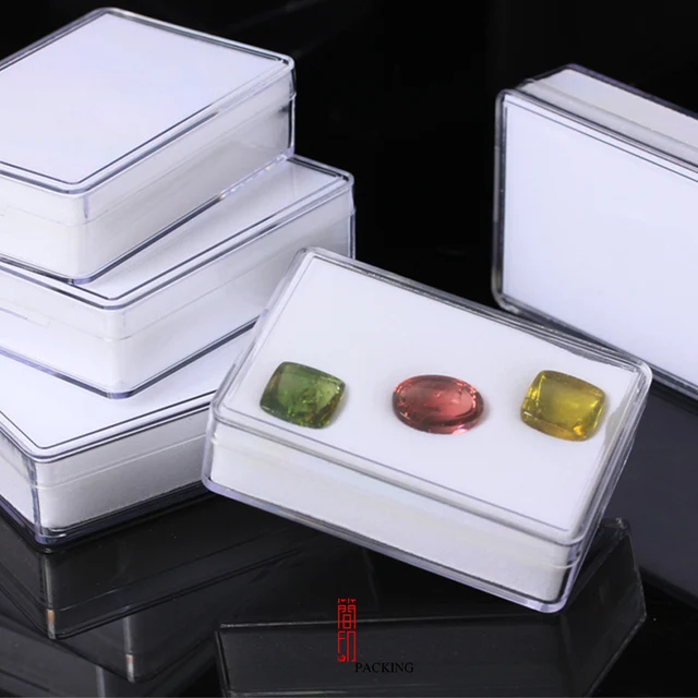 12pcs/lot 8.5* 6*2.5cm Diamond Display Box Plastic Diamond Case Stone ...