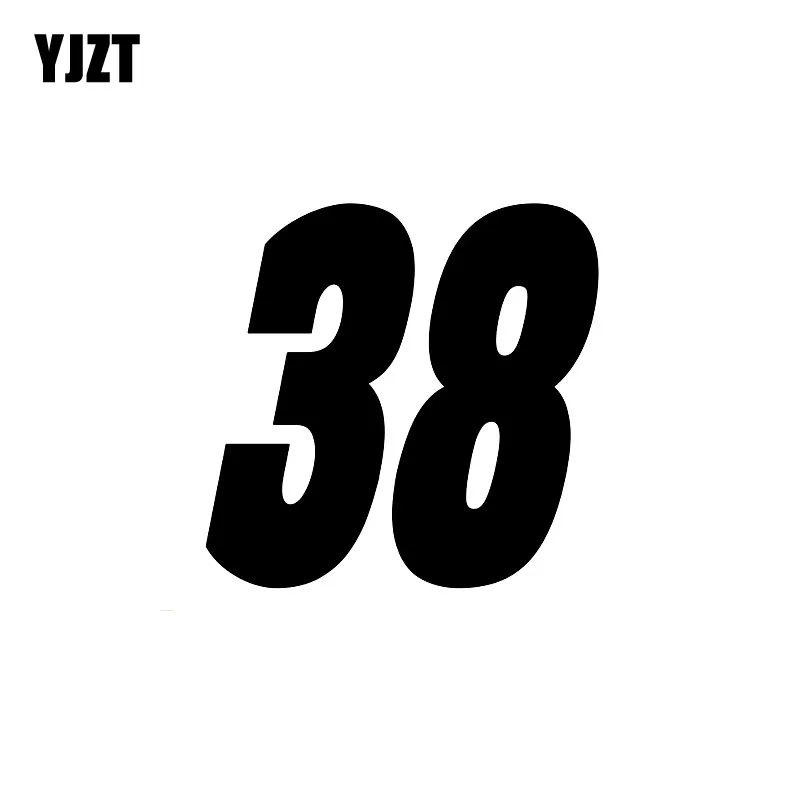 YJZT 12CM*11.9CM Fun Number 38 Motorcycle Vinyl Decal Graphical Black ...