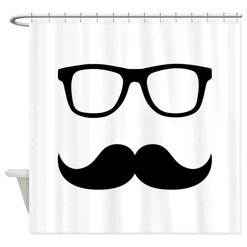 Mustache Glasses Decorative Fabric Shower Curtain (69"x70")|Shower ...