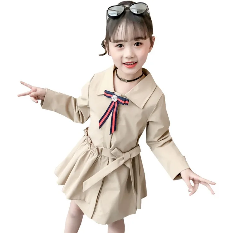 Kids Girls Trench Coat Spring Autumn Children Outerwear Jackets for ...