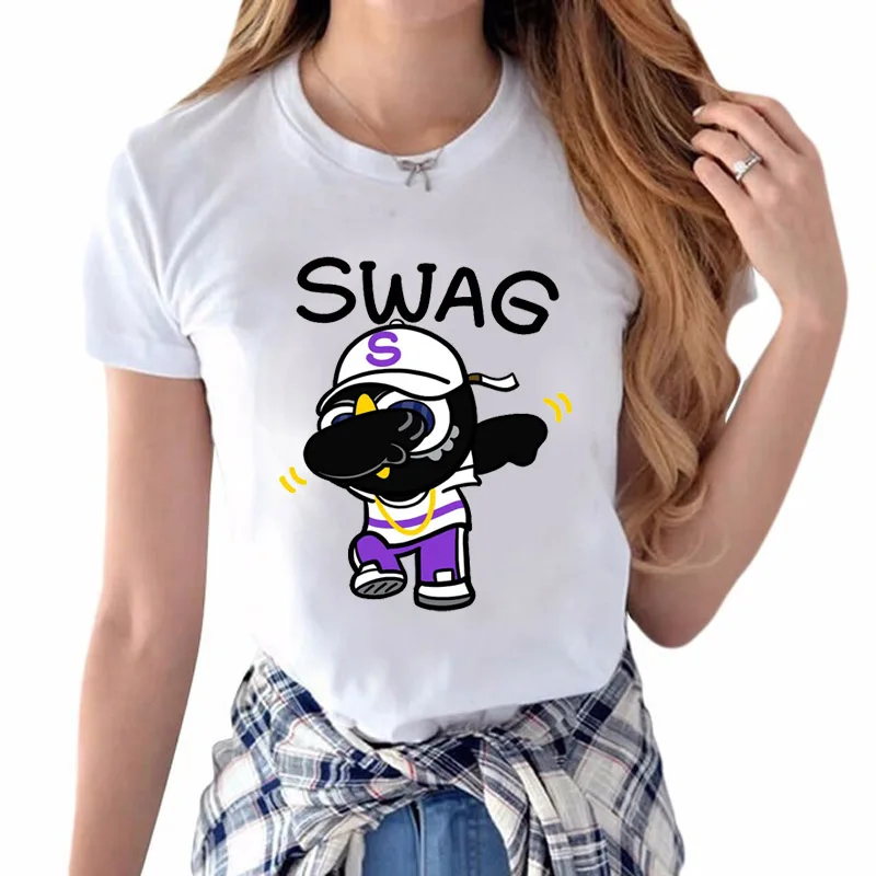 Topjini Plus Size Women Funny Swag Print T Shirt Loose Printting 6XL ...