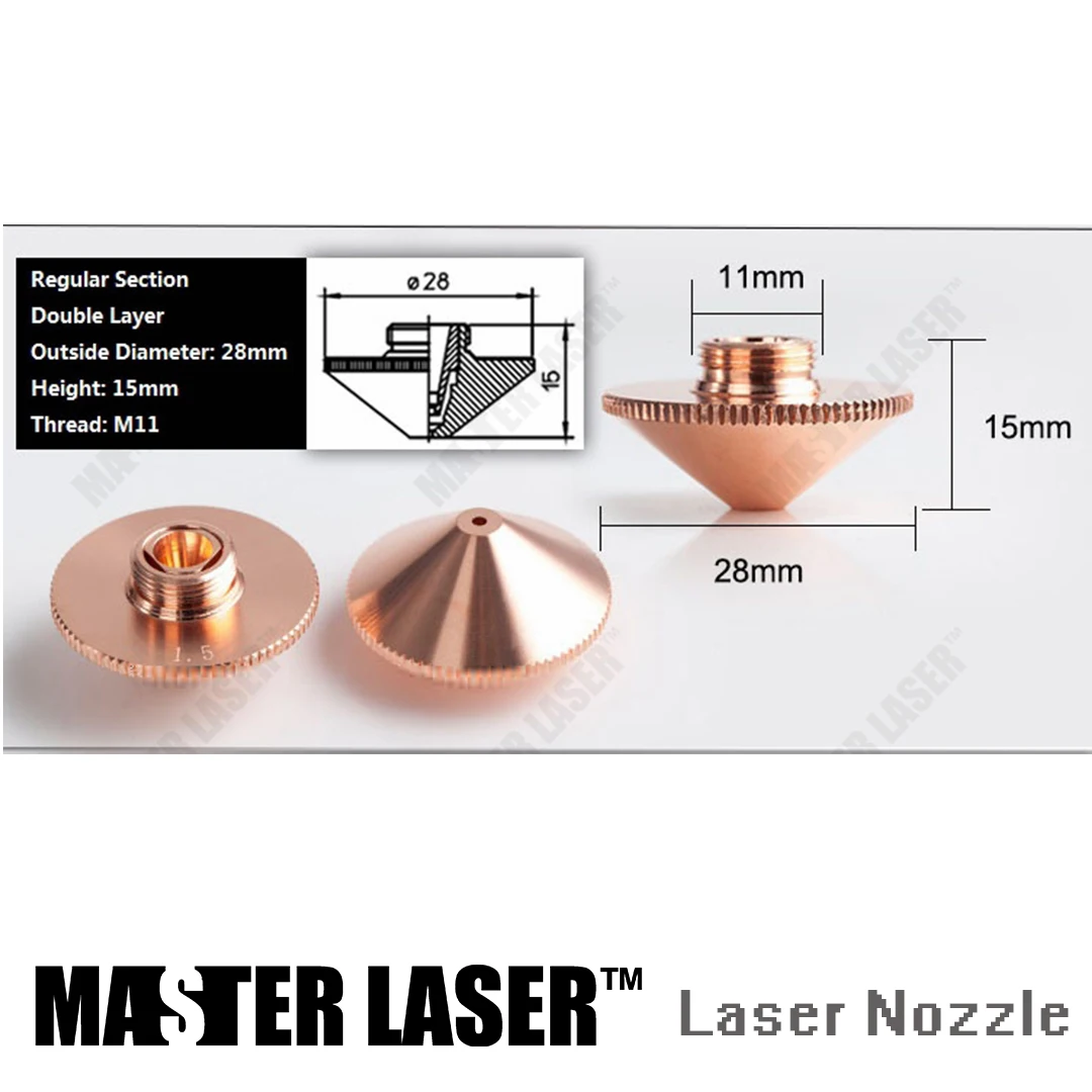 Laser Nozzle Double Layer 0.8 1.0 1.2 1.4 1.5 1.8 2.0 2.5 3 3.5 4.0 ...