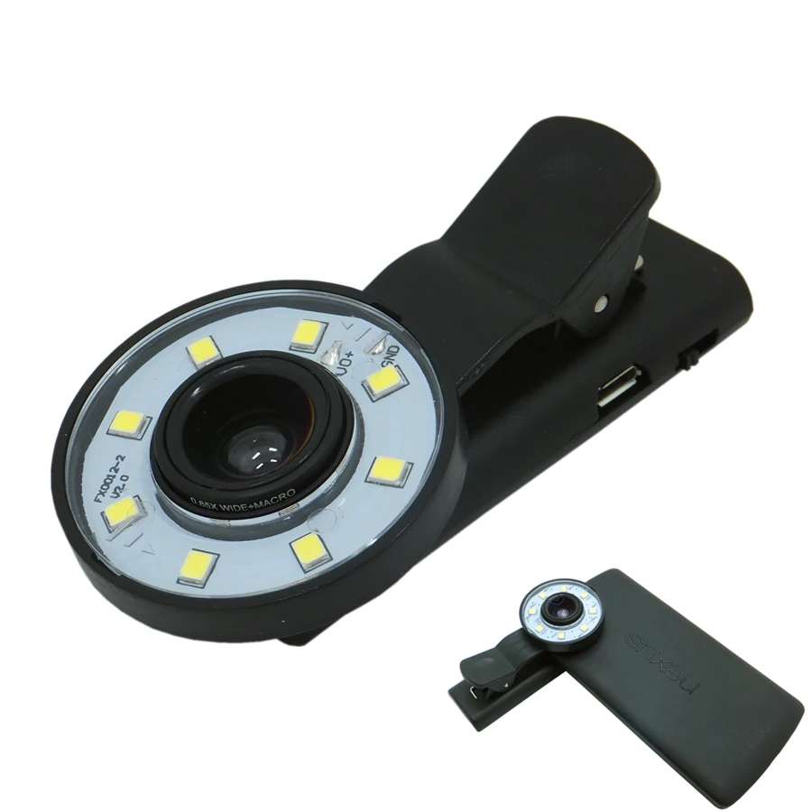 Mobile Phones Led Light Wide Angle len, External Flash Phone Fill ...
